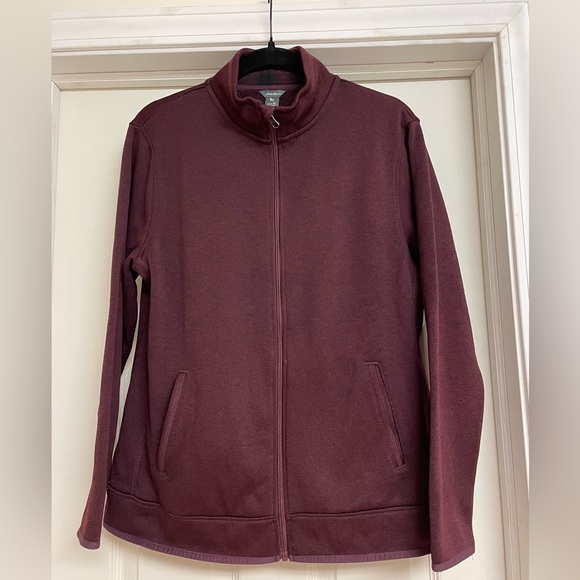 Eddie Bauer | Jackets & Coats | Eddie Bauer Womens Zip Up Fleece Maroon ...